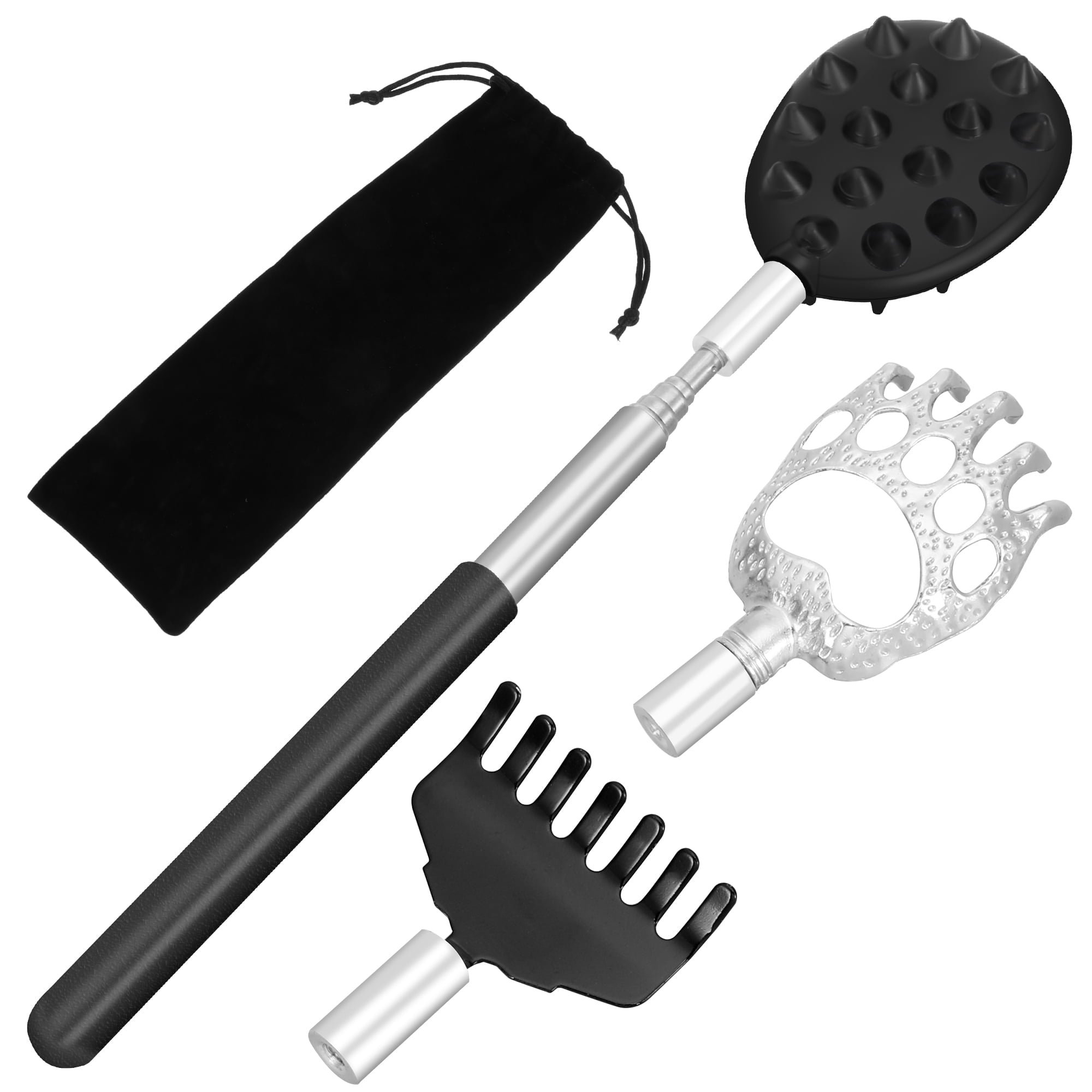 SUWU Back Scratcher, Stainless Steel Telescopic Rod with 3 Pieces ...