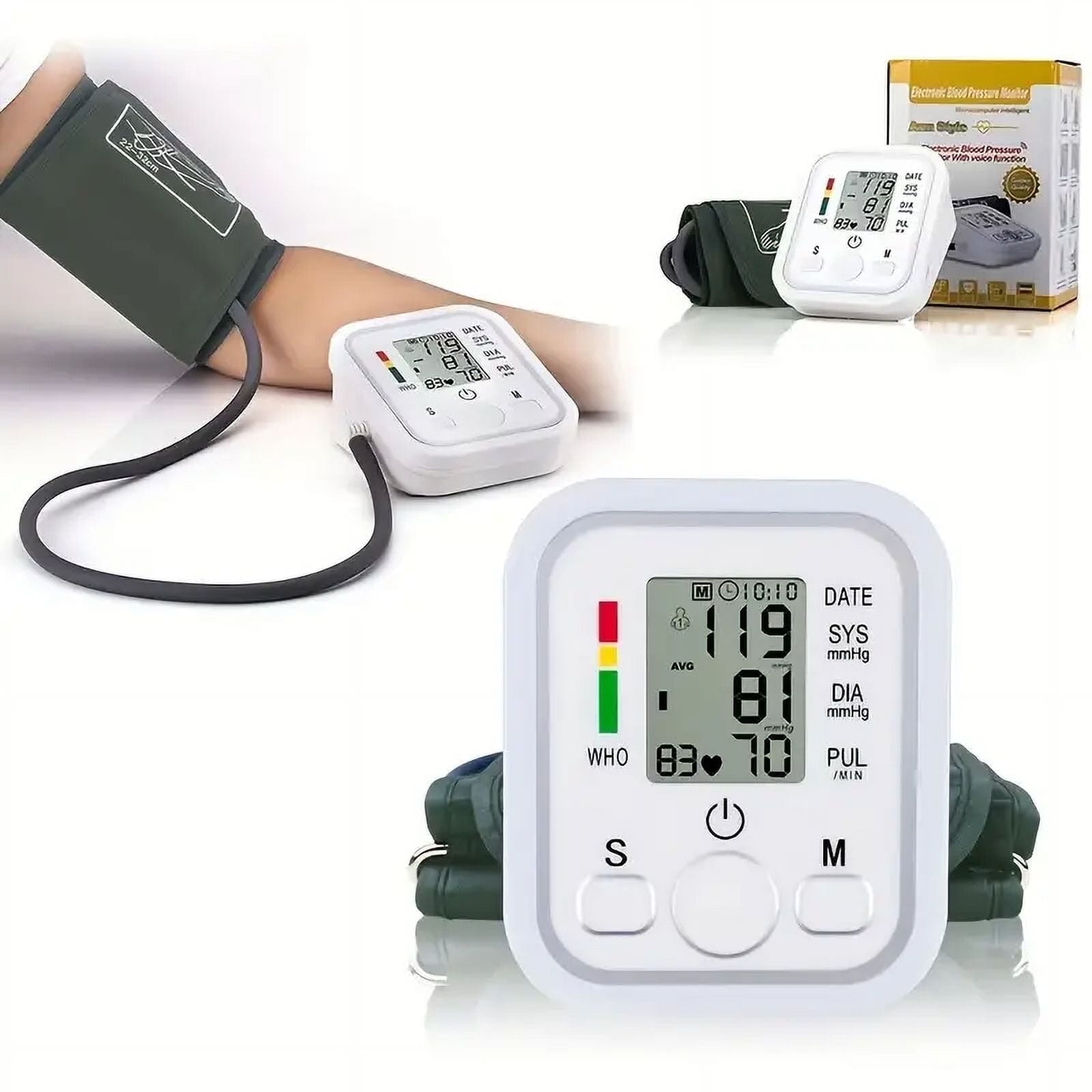 SUWU Blood Pressure Monitor, Rechargeable Digital Upper Arm BP Cuff ...