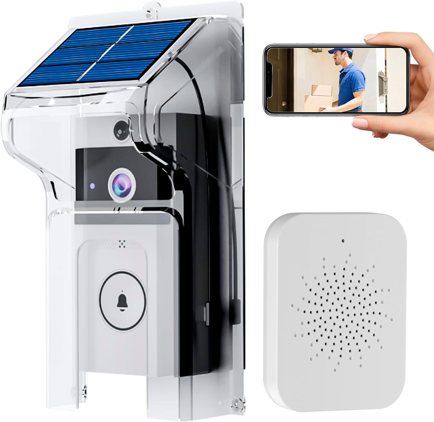 SUWU Doorbell Rain Cover with Solar Charger Compatible with Ring ...