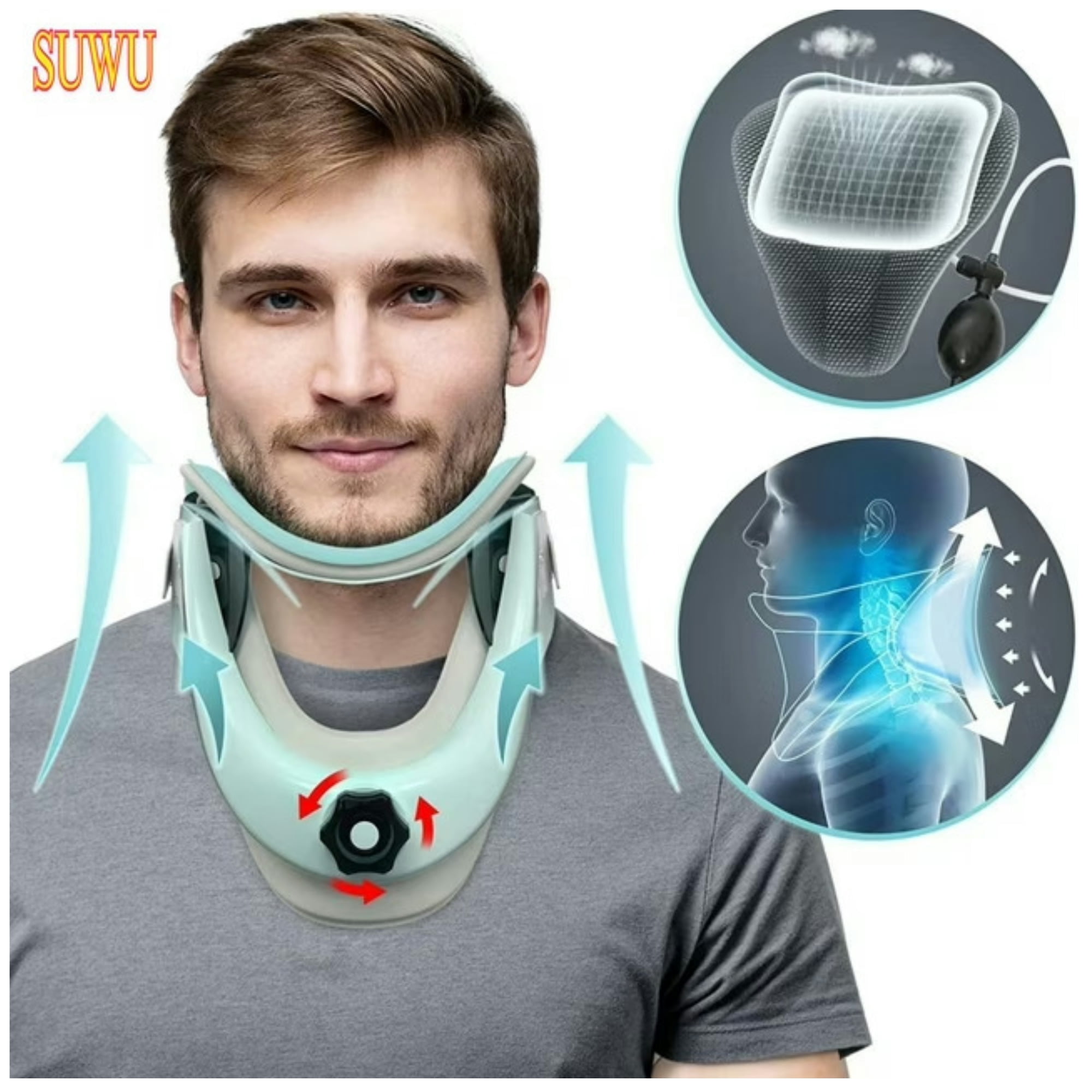 SUWU Neck Support Protection Cervical Traction Device Neck Inflatable ...