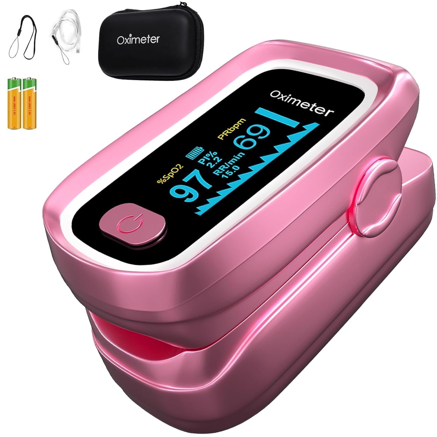 SUWU Oximeter, Finger Pulse Oximeter with 4 Data, Respiration Rate ...