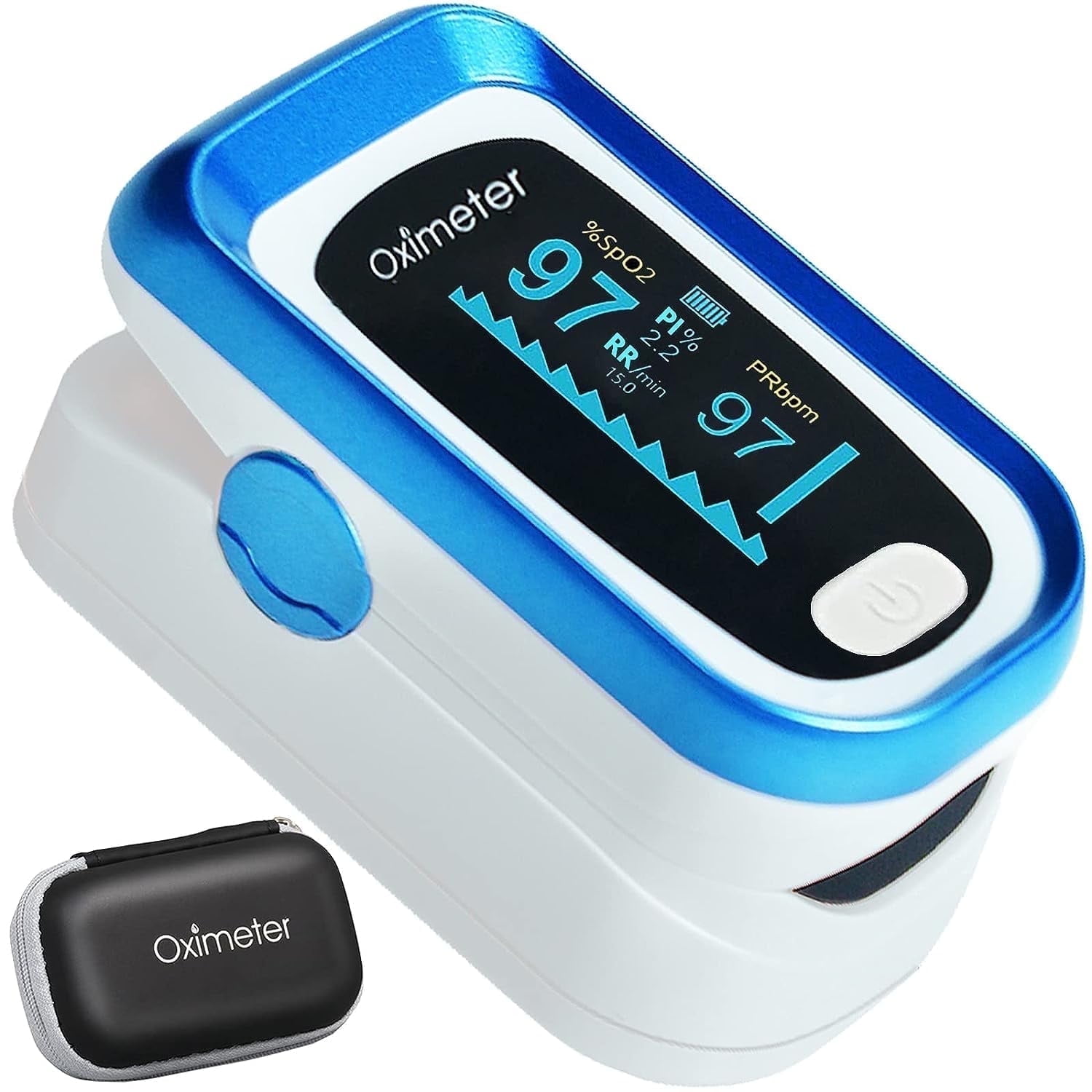 Fingertip Pulse Oximeter, Accurate SpO2 Reading, Oxygen Meter with Bag ...