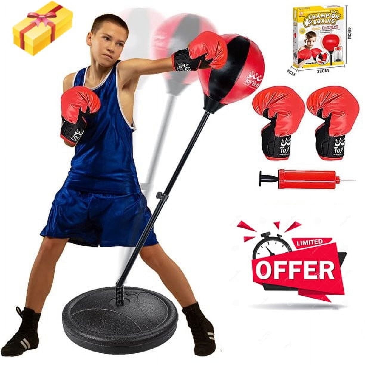 SUWU Punching Bag for Kids Incl Boxing Gloves | 6-12 Years Old ...