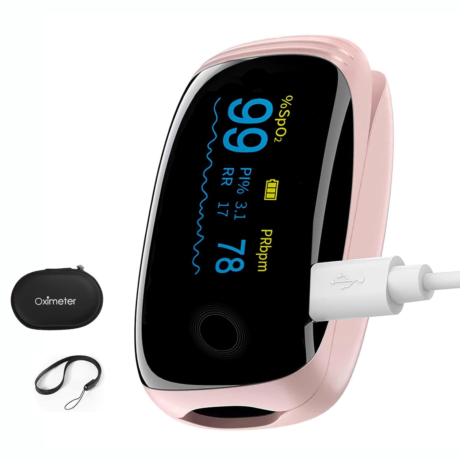 SUWU Rechargeable Pulse Oximeter Fingertip Oxygen Monitoring Fingertips ...