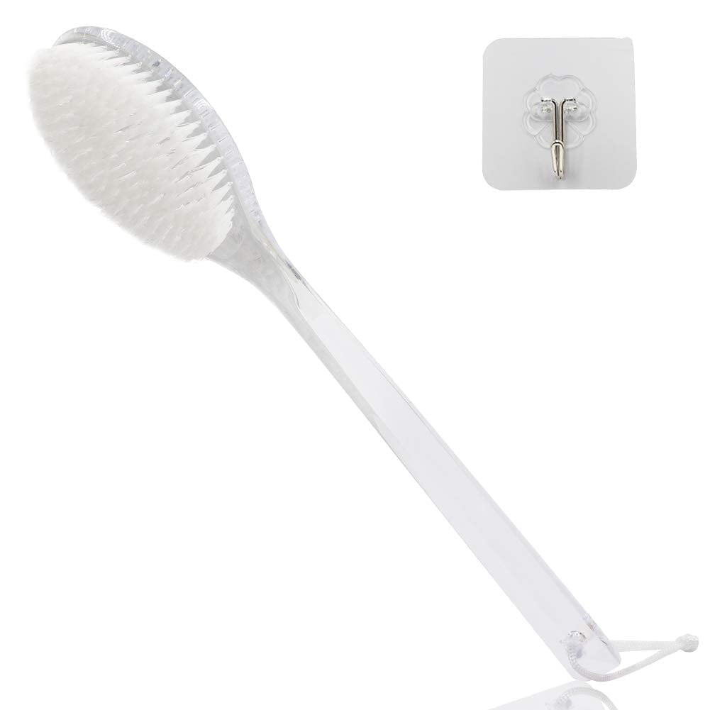 Anti-Slip Long Handle Shower Brush, Dual-Sided Body Exfoliator for Bath ...