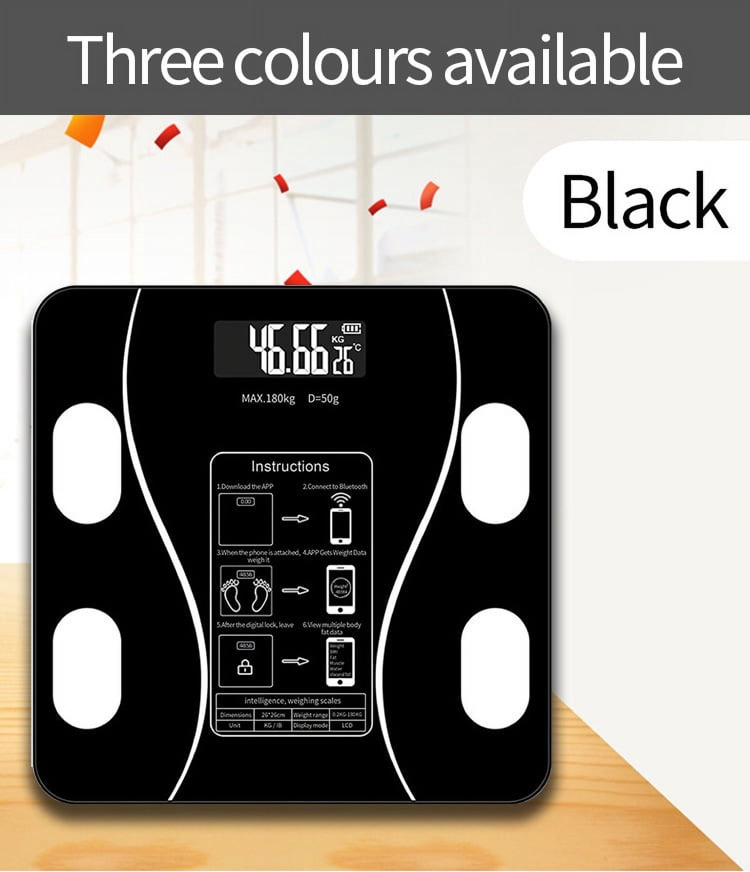 SUWU Smart High Precision Bathroom Scale with LED Display & Fitness App ...