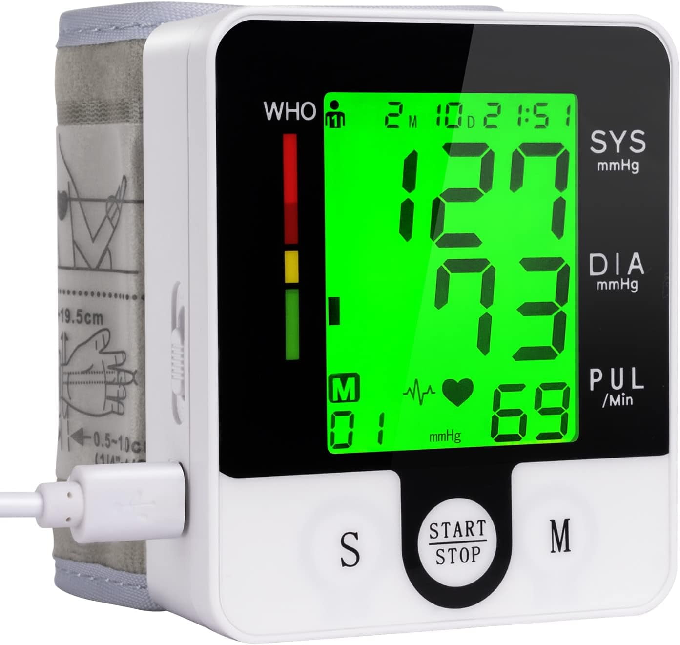 SUWU Wrist Blood Pressure Monitor, Talking Digital Automatic Blood ...