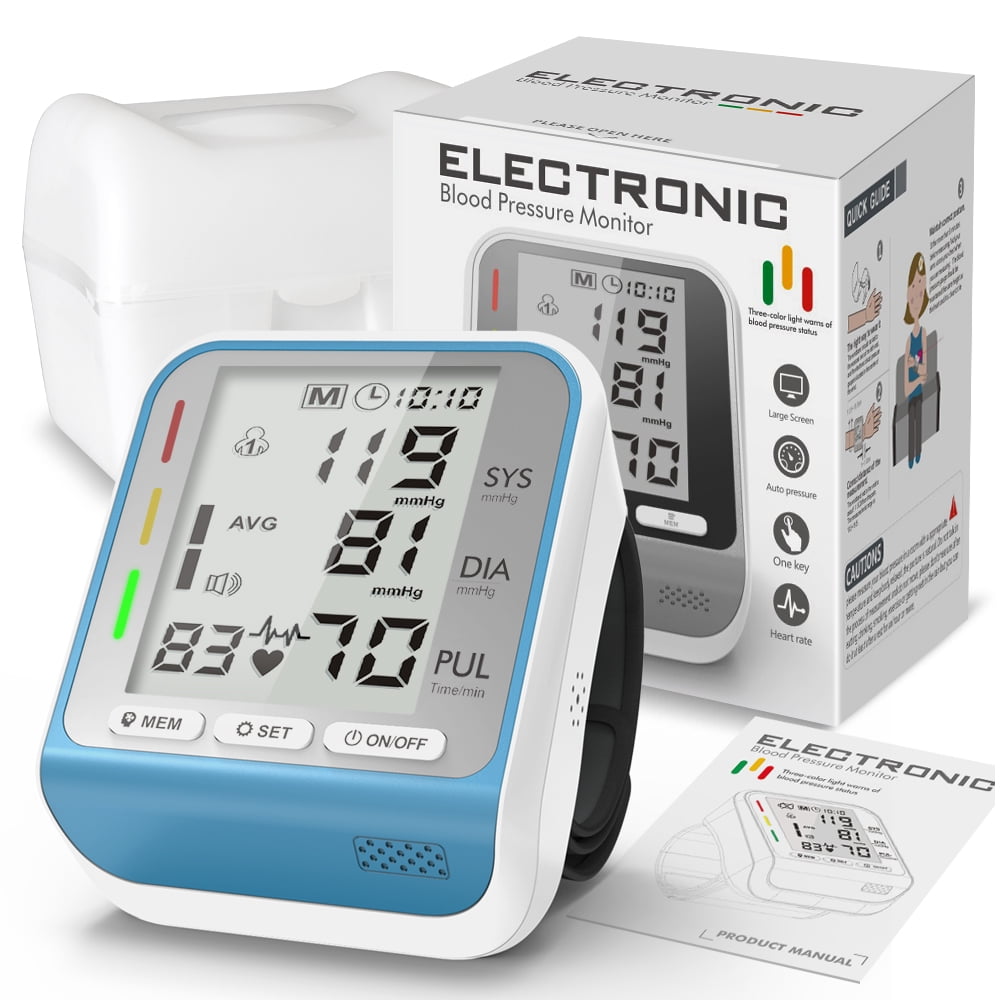 SUWU Wrist Blood Pressure Monitor for Home Use, 2 x 99 memory storage ...