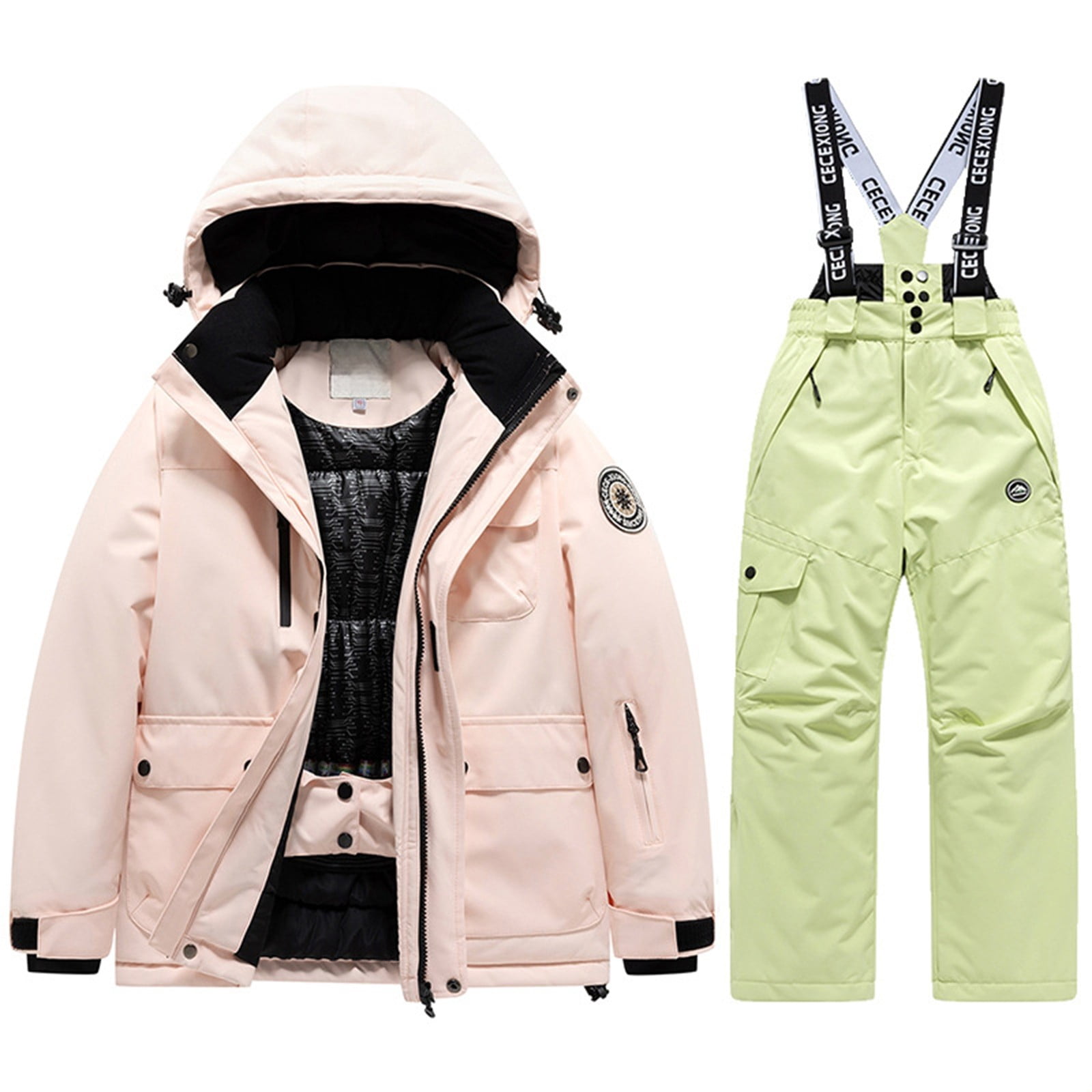 SUXIAN Kids Winter Ski Outfits Boys Girls Warm Thermal Snowsuit for ...