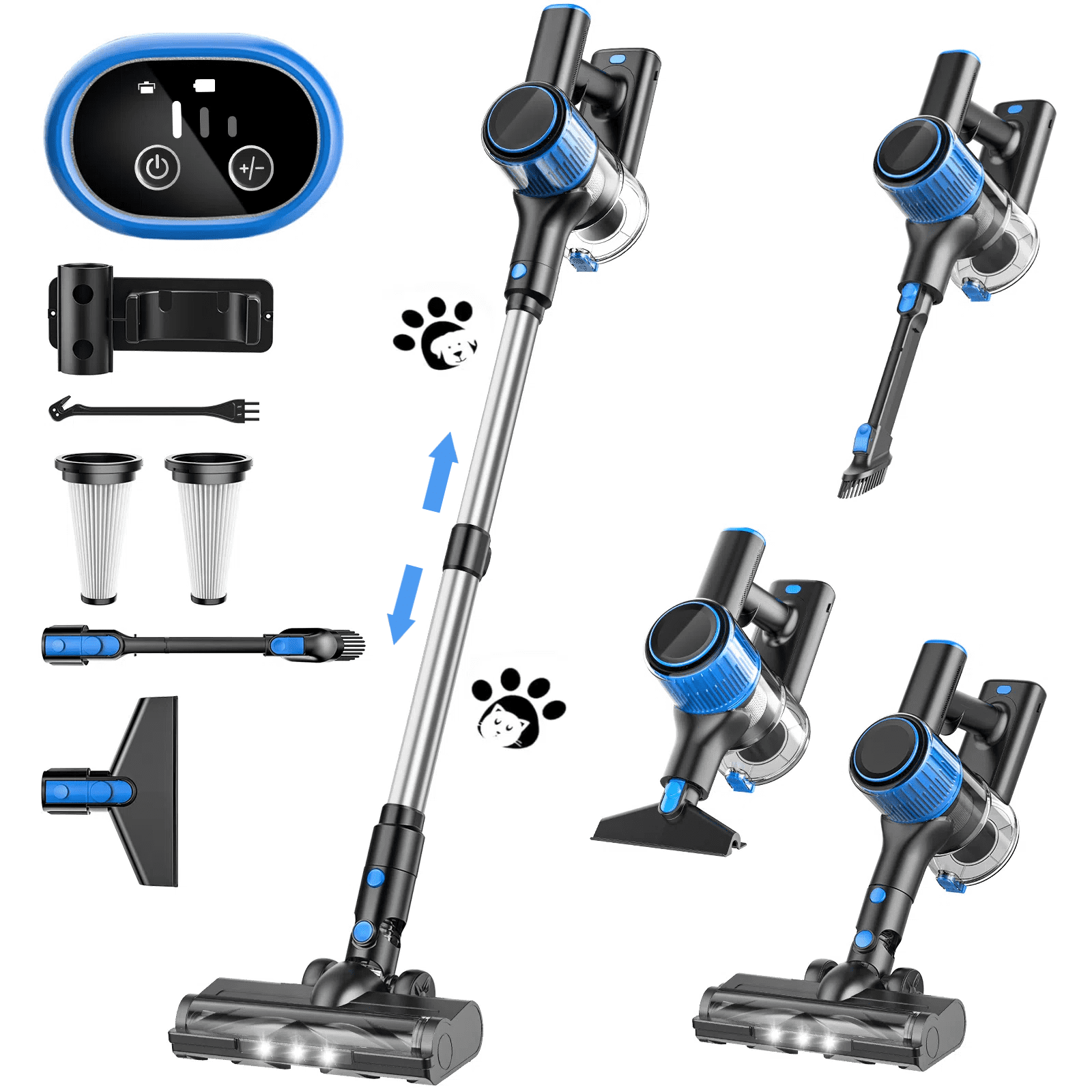 SUXIANGVAC Cordless Vacuum Cleaner, 28Kpa, 8-in-1 Stick Vacuum, 40mins ...