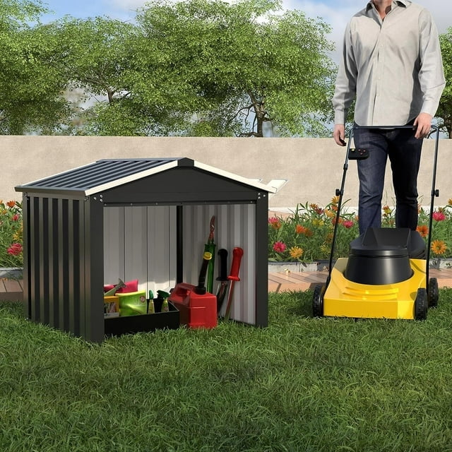 SUXXAN Metal Outdoor Storage Shed, 33 FT Steel Utility Tool Shed ...