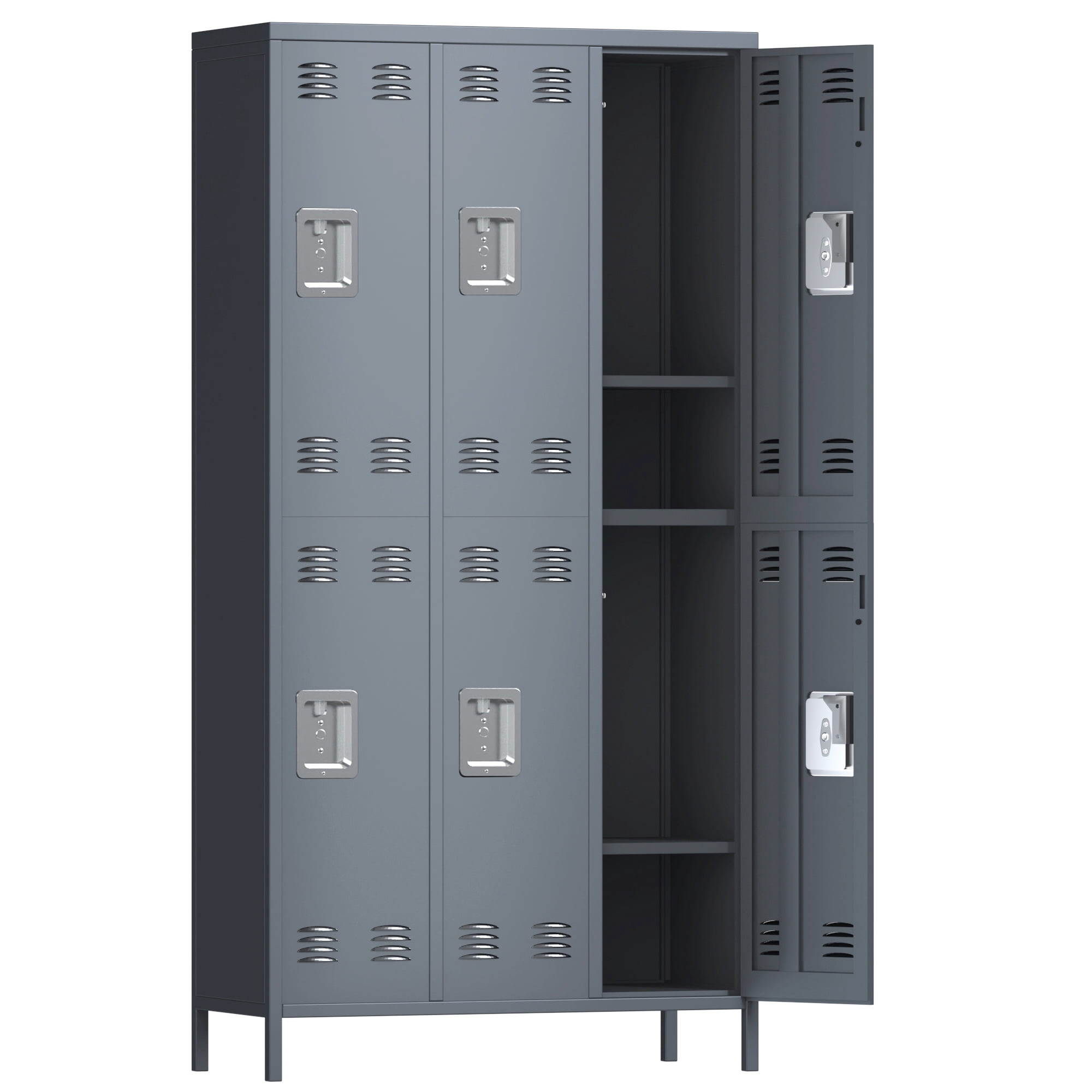 SUXXAN Metal Storage Locker with 6 Doors Large Steel Cabinet for Gym ...