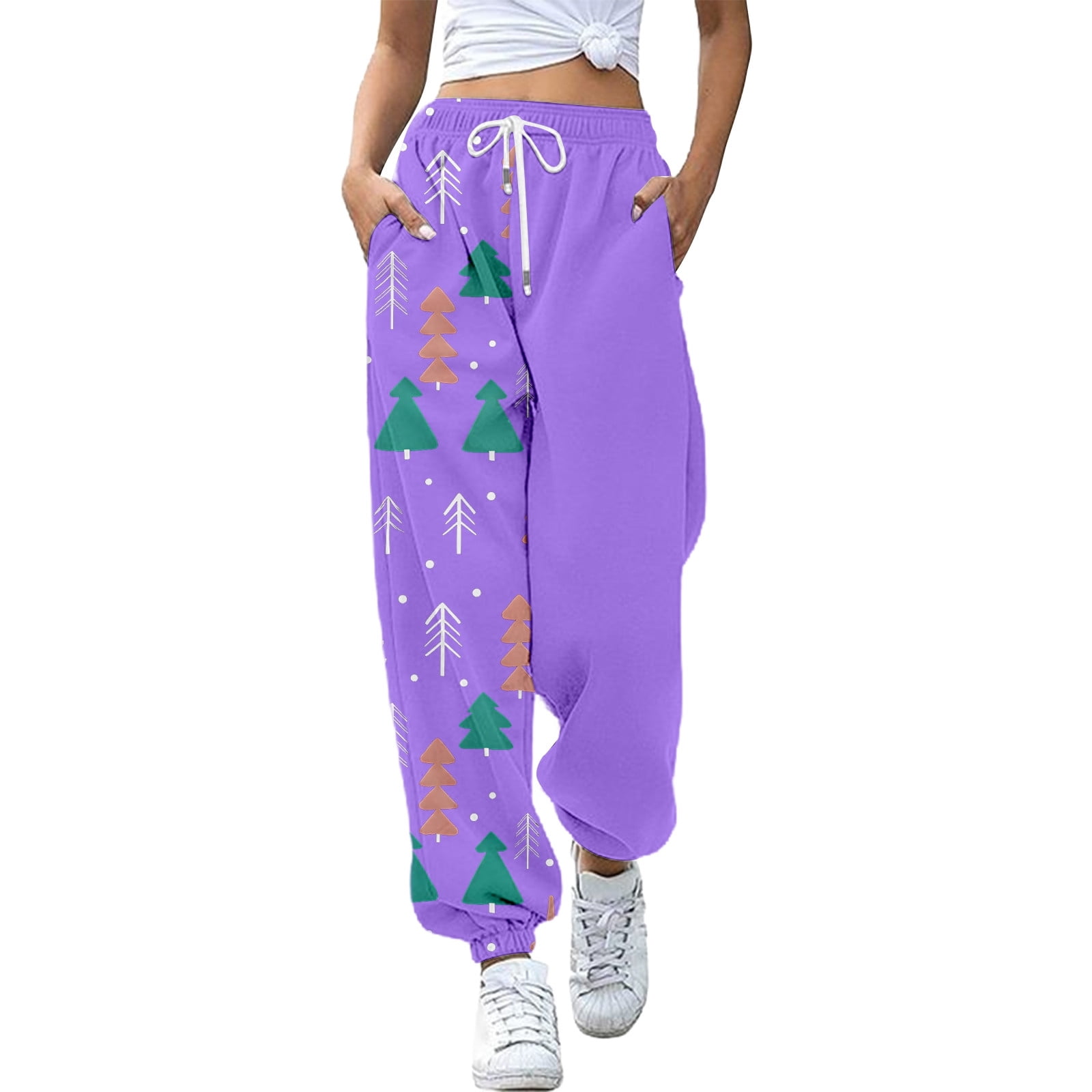 SUYIDA Winter Kids Jogger Pants With Festive Holiday Designs For Girls ...