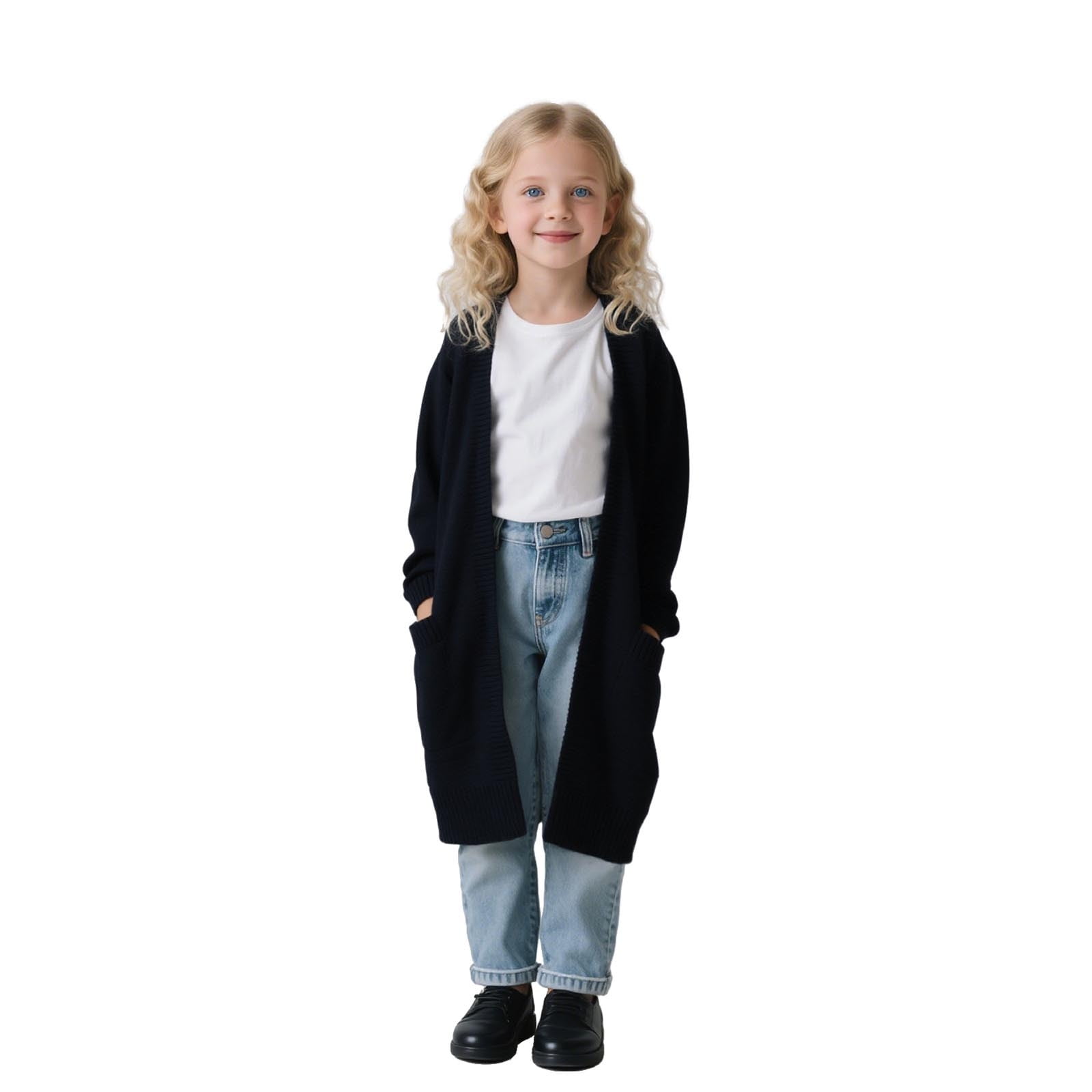SUYOLL Children Girls Long Sleeve Cardigan Coat Casual Knitted Sweater ...