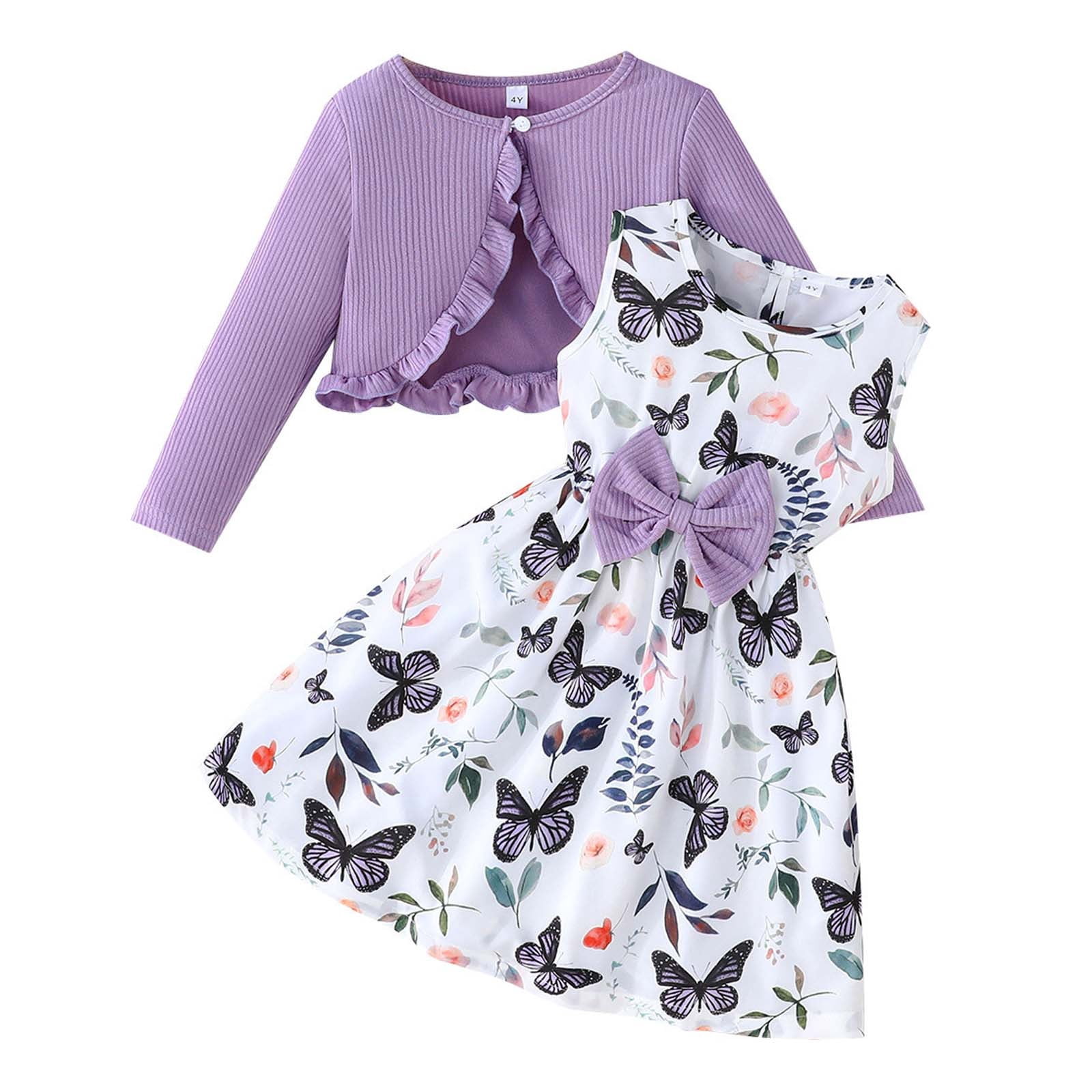 SUYOLL Toddler Girls Outfit Sets 2 Piece Dresses with Jacket Casual ...