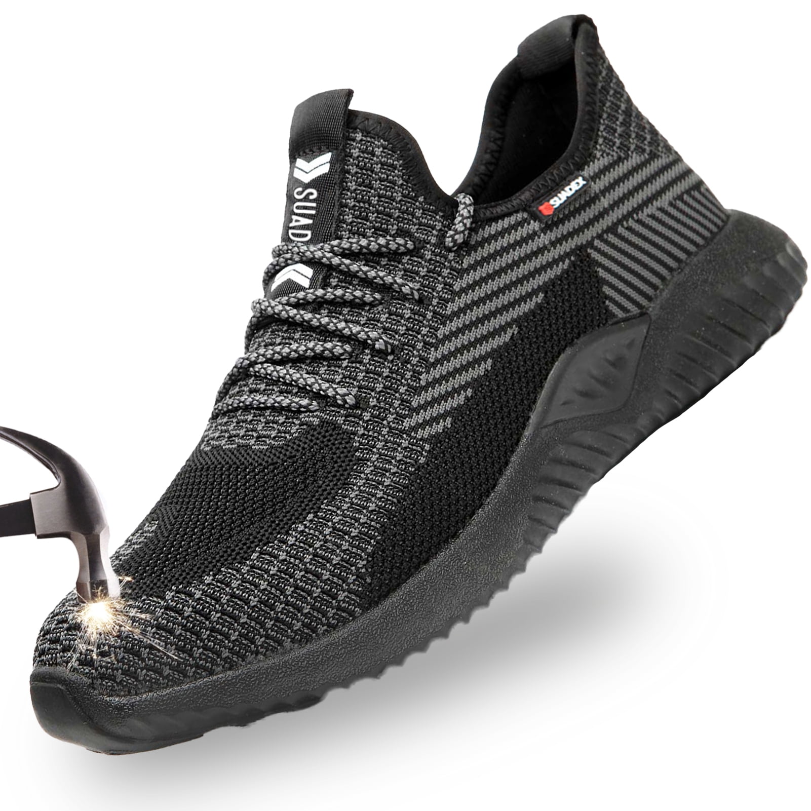 SUYSTEX Steel Toe Shoes for Men Lightweight Work Shoes Construction ...