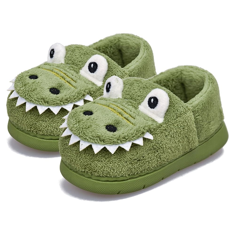 SUYSTEX Toddler Girls Boys Winter Warm Slippers Plush Aline Cute Cartoon Dinosaur Bedroom House ...