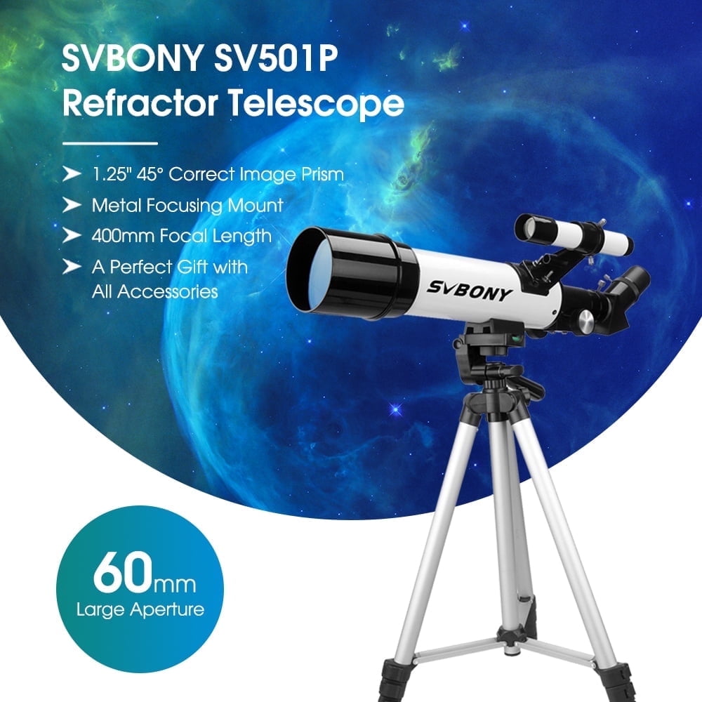 Svbony SV501P 60mm Astronomical Telescope Sets,for Planetary and Moon Observation,Gift for Kids ...