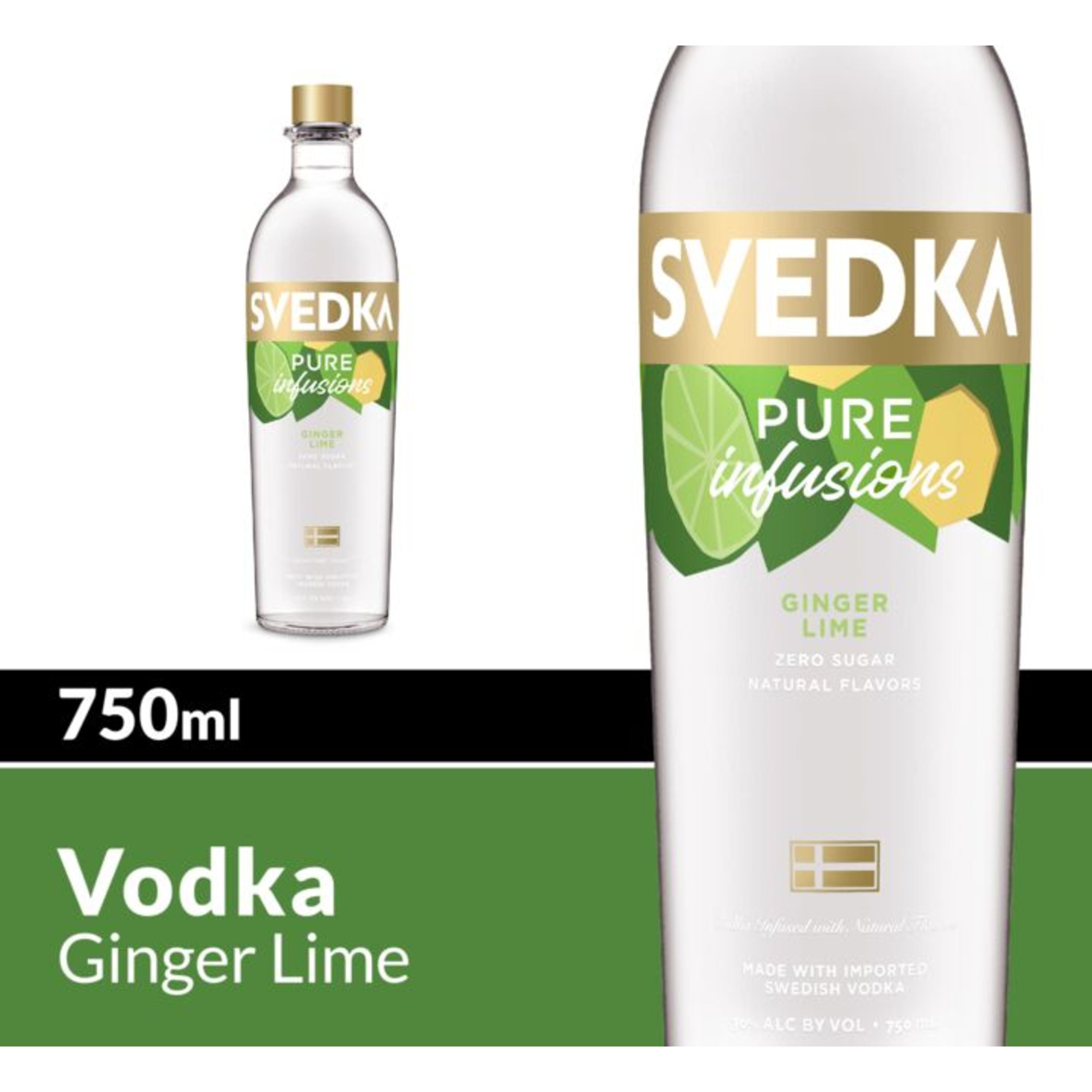 SVEDKA Pure infusions Ginger Lime Flavored Vodka, 750 ml Bottle, 30% ...