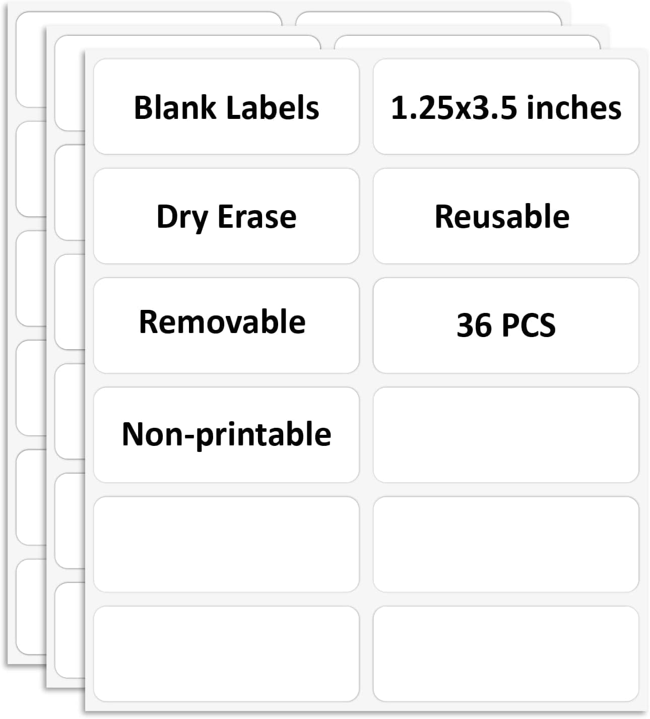 SVNOOC Multi-Use Removable Dry Erase Labels Stickers, White, Reusable ...