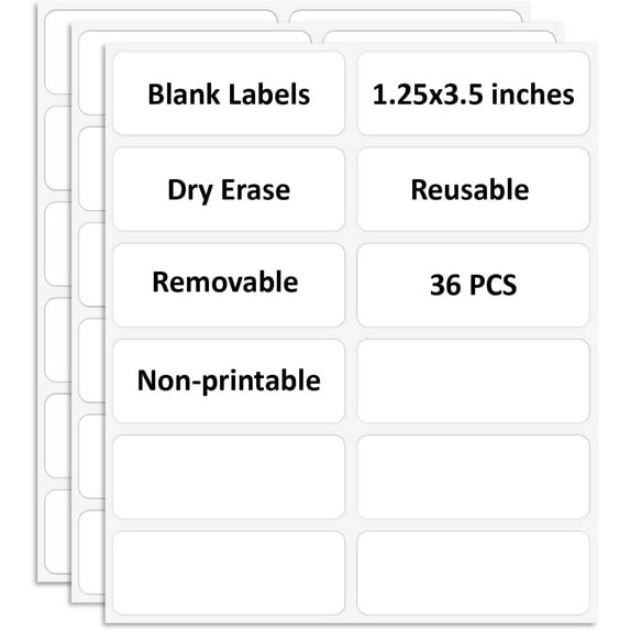 SVNOOC Multi-Use Removable Dry Erase Labels Stickers, White, Reusable ...
