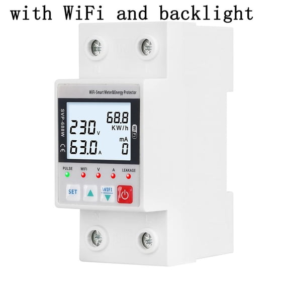SVP688 63A TUYA WiFi Smart Circuit Earth Leakage Over Under Voltage ...