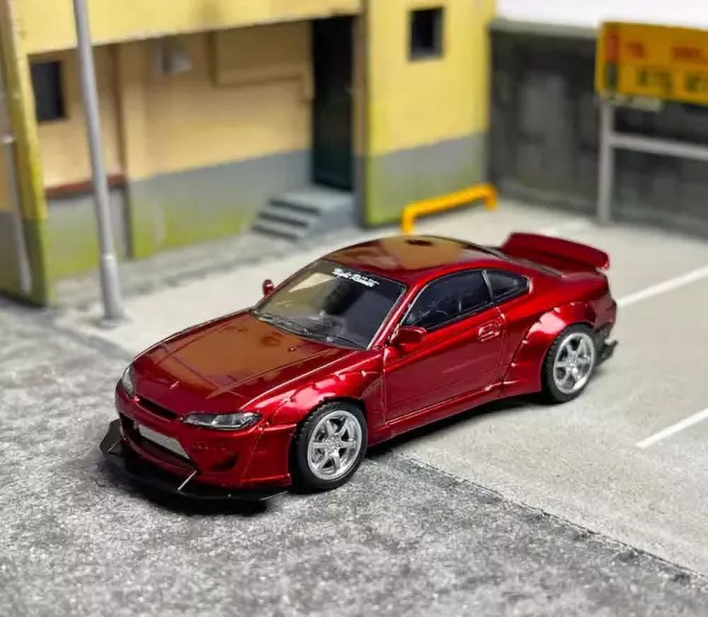 SW 1:64 Red JDM S15 Slivia Widebody Racing Sports Model Diecast Metal ...