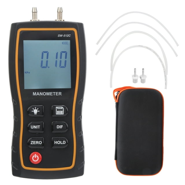SW?512C Digital Manometer HVAC Air Pressure Meter Gauge Differential ...