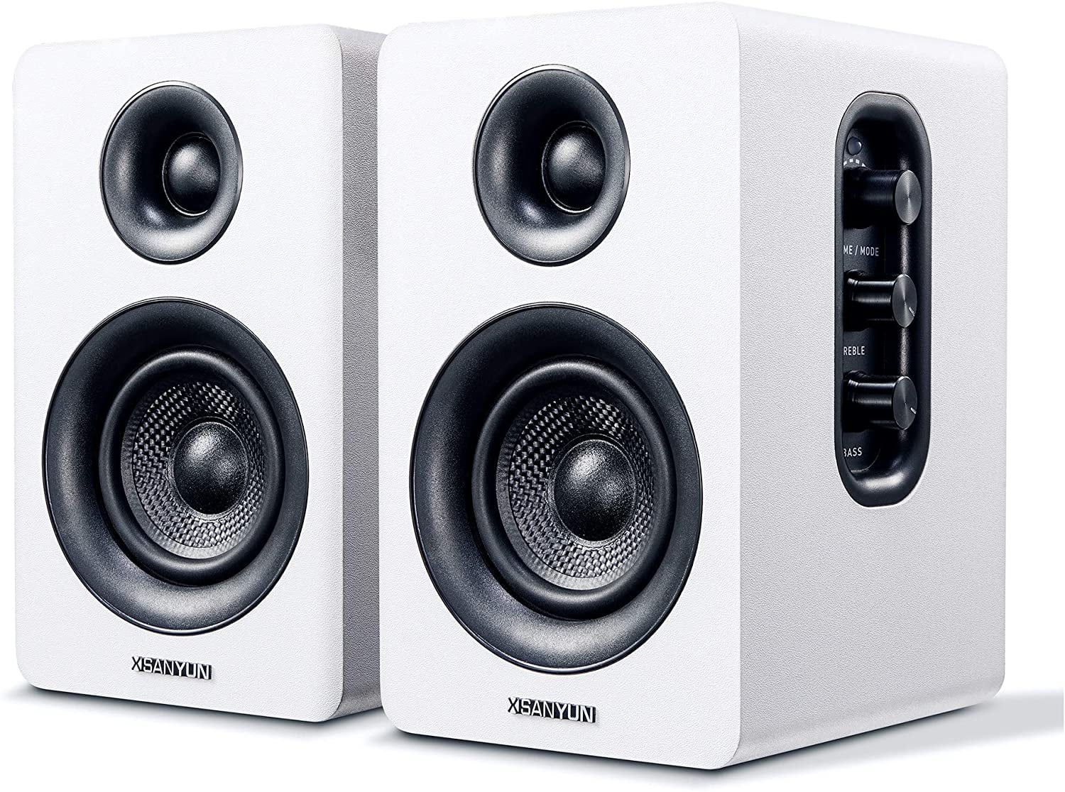 SW208 3" Active Bluetooth 5.0 Bookshelf Speakers – 60W Carbon Fiber ...