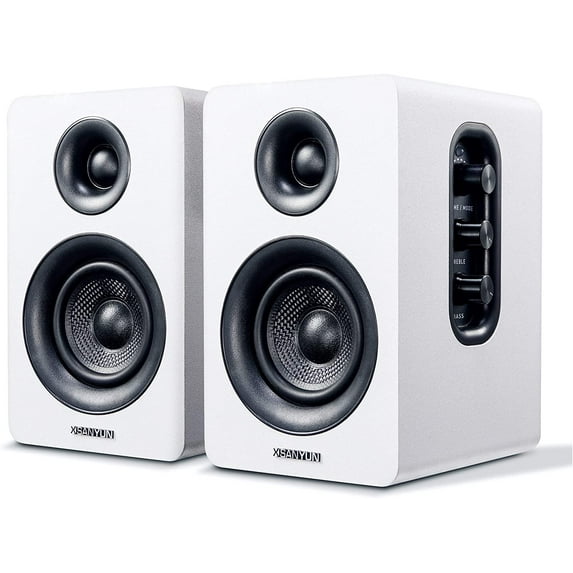 SW208 3" Active Bluetooth 5.0 Bookshelf Speakers – 60W Carbon Fiber ...