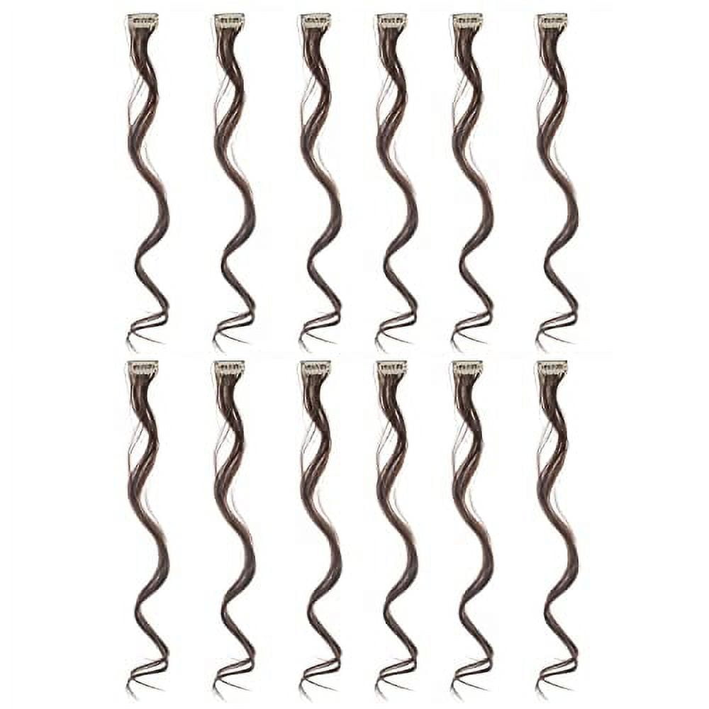 SWACC 12 Pcs Curly Wavy One Color Party Highlights Clip on in Hair ...