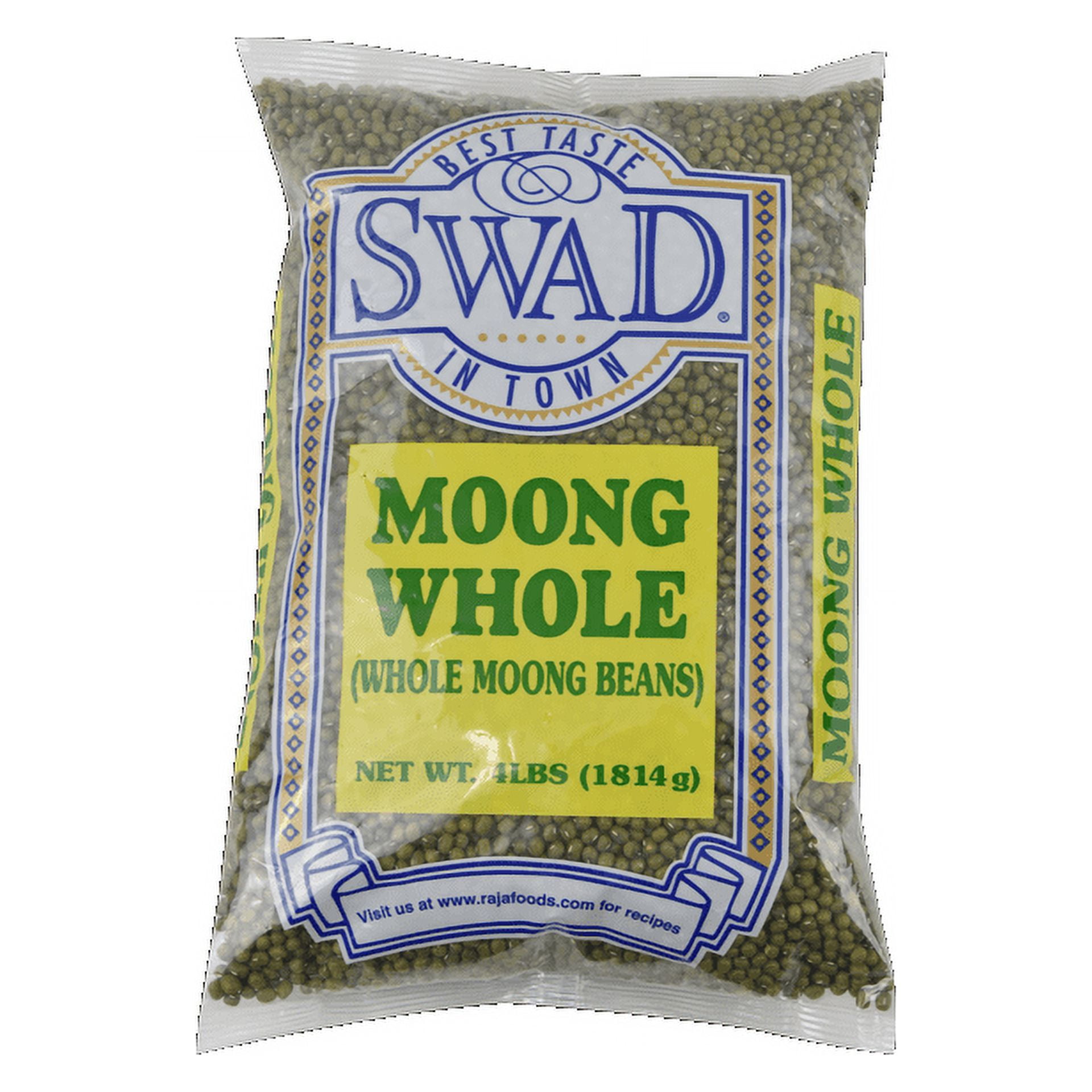Swad Whole Moong Beans, 4LB (64oz), High Protein and Fiber, Mild Earthy ...