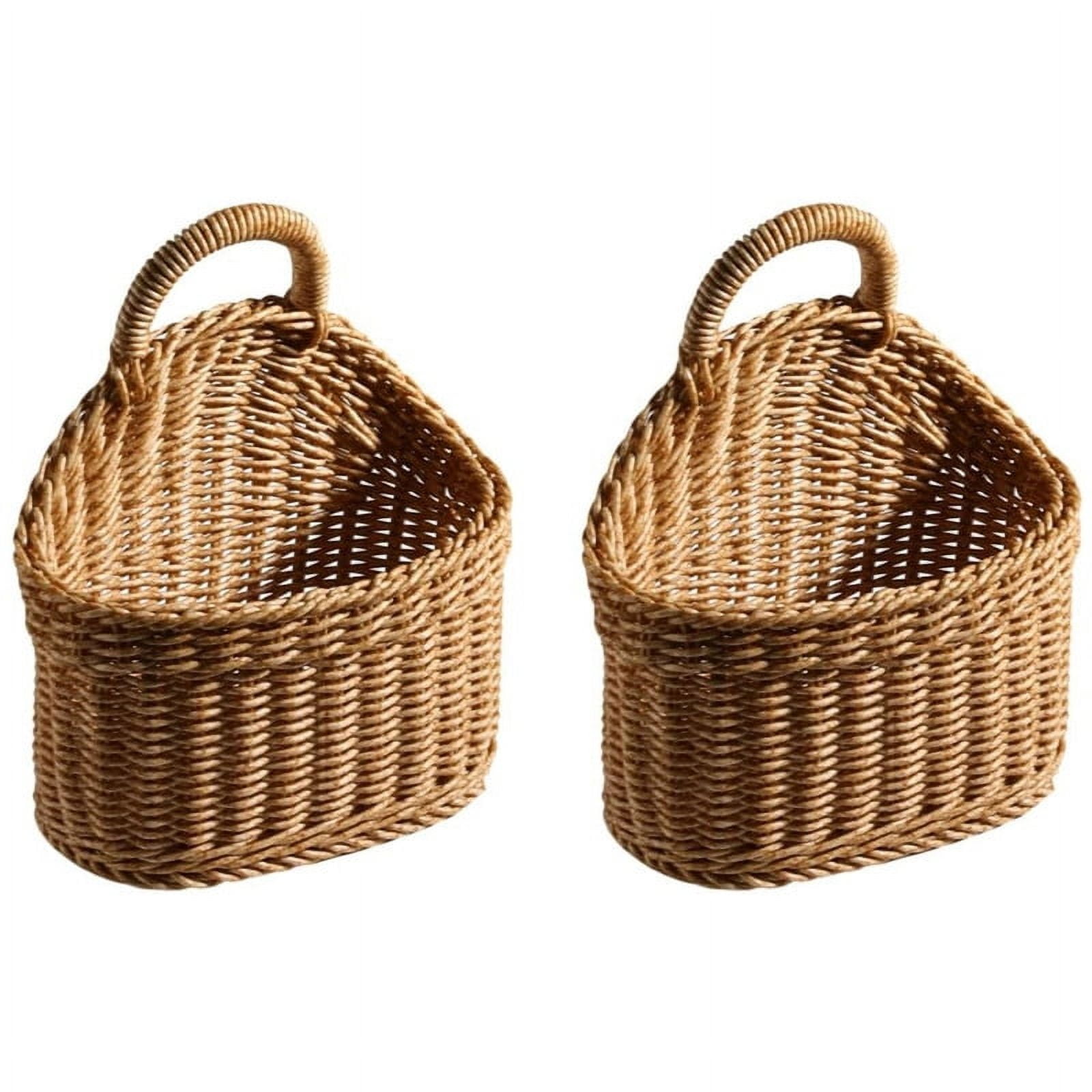 "SWAEAZR Decorative Woven Hanging Baskets, Plastic Storage Bins with ...