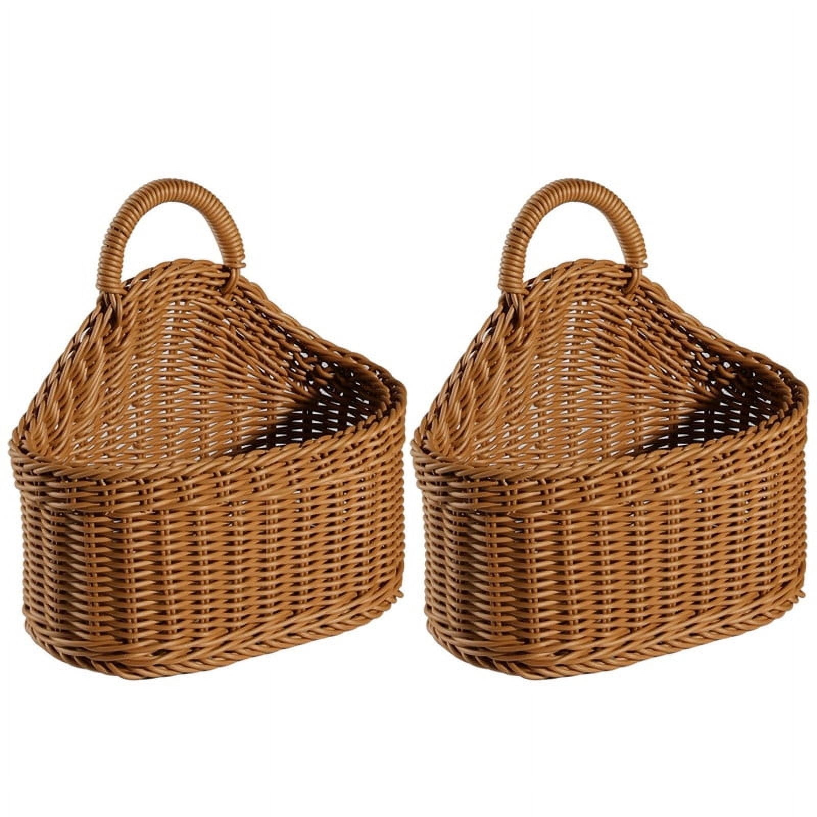 "SWAEAZR 2 Pack Woven Hanging Wall Basket, Decorative Storage Bin with ...