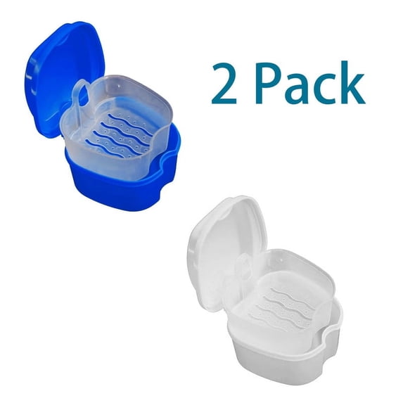 "SWAEAZR Denture Box 2-Pack, Denture Bath Case, Three-Layer Retainer ...
