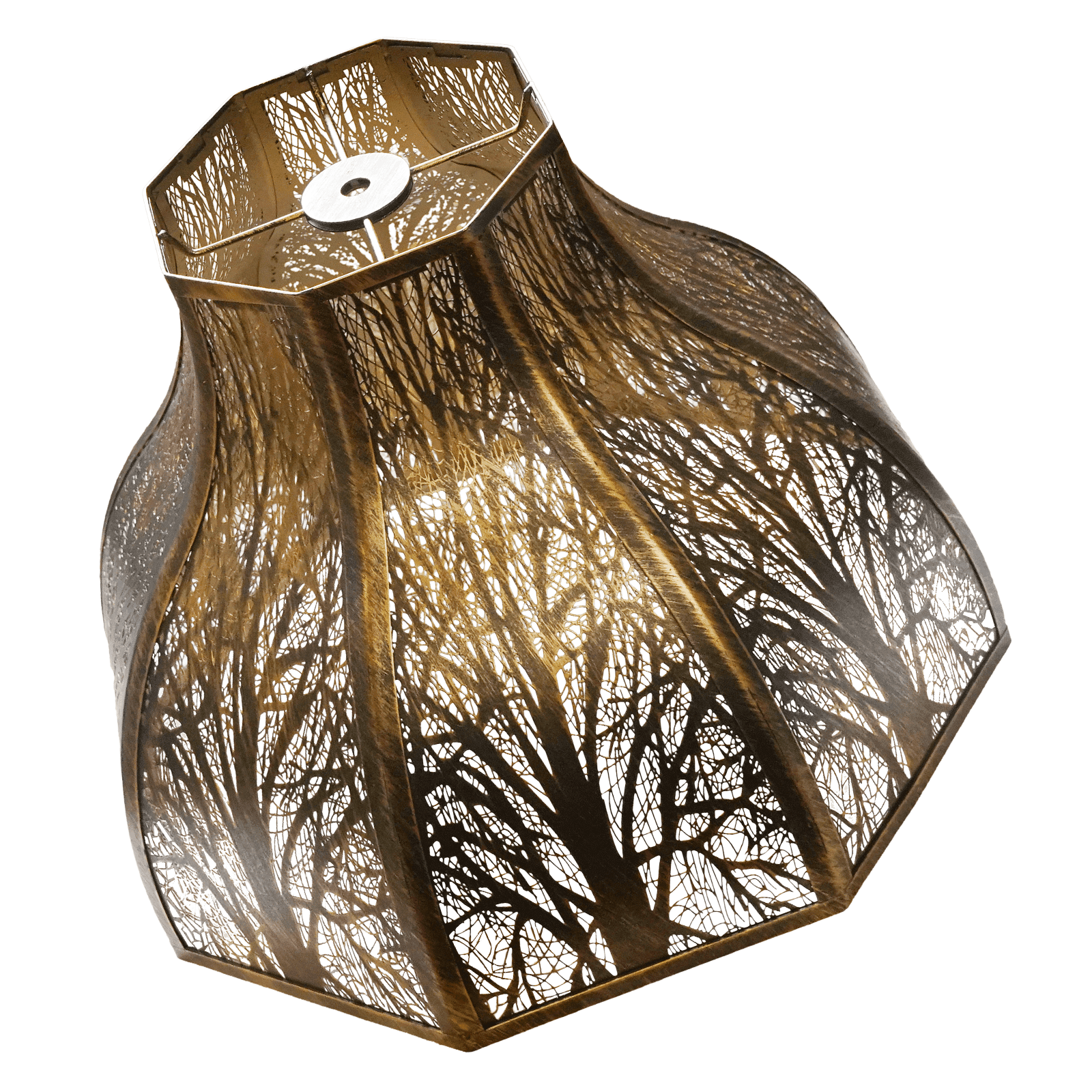 SWAIFDEE Etched Forest Large Metal Lamp Shade, 8-Petal Lotus Shape ...