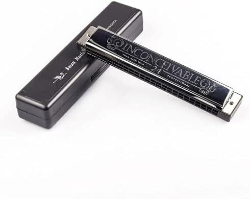 SWAN C Key 24 Hole Black Tremolo Harmonica / Octave-tuned Mouth Organ ...