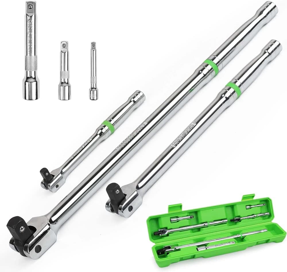 SWANLAKE 6PC Breaker Bar Set,1/4", 3/8" & 1/2" Drive,Heavy Duty Breaker ...