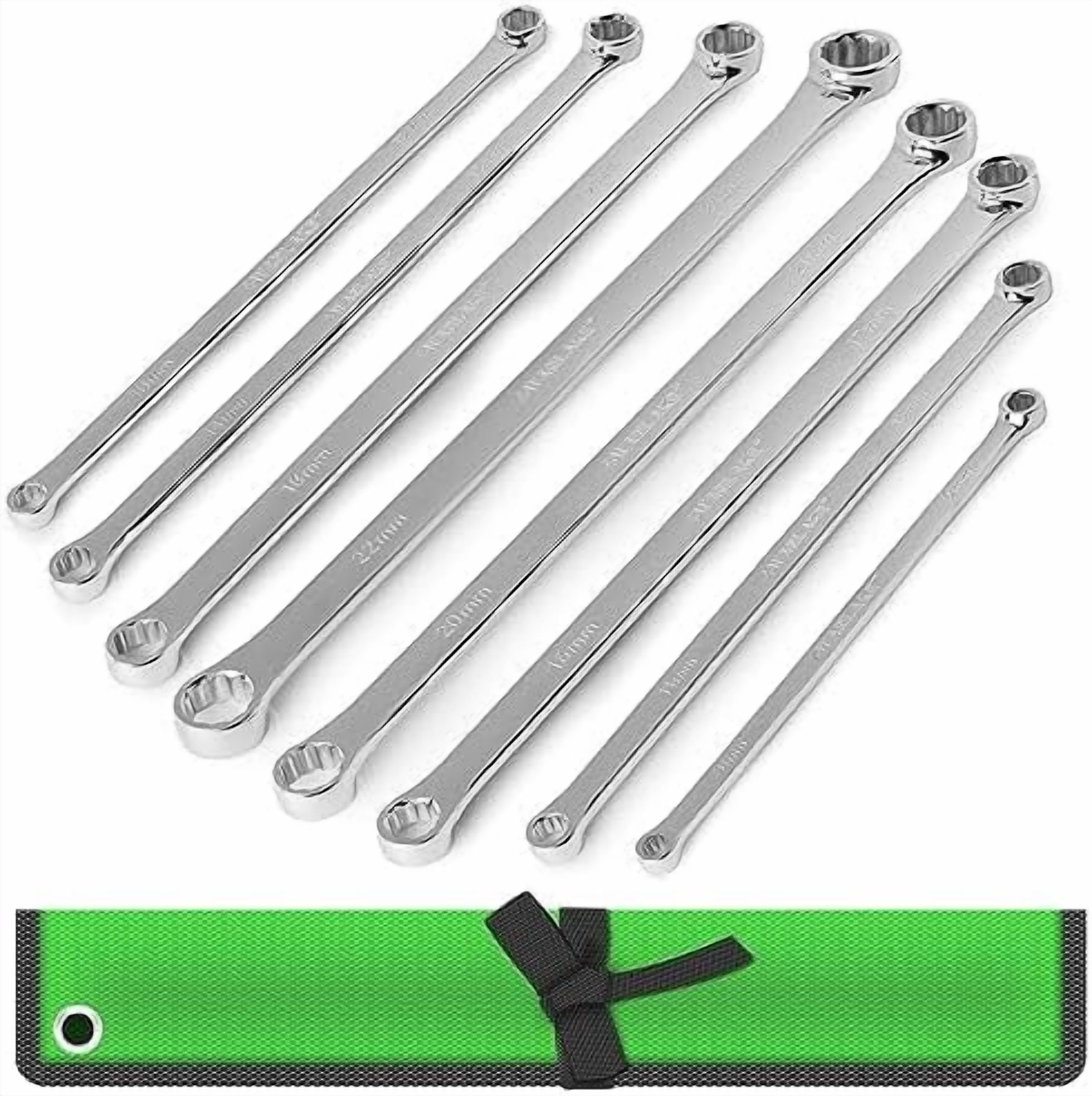 SWANLAKE 8PCS Extra Long Double Box End Wrench Set, CR-V, Less Effort ...