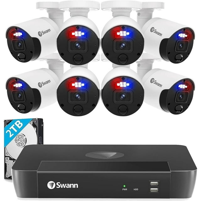 SWANN Master 4K Home Security System, 8-Channel 2TB, 8MP PoE IP Cameras ...