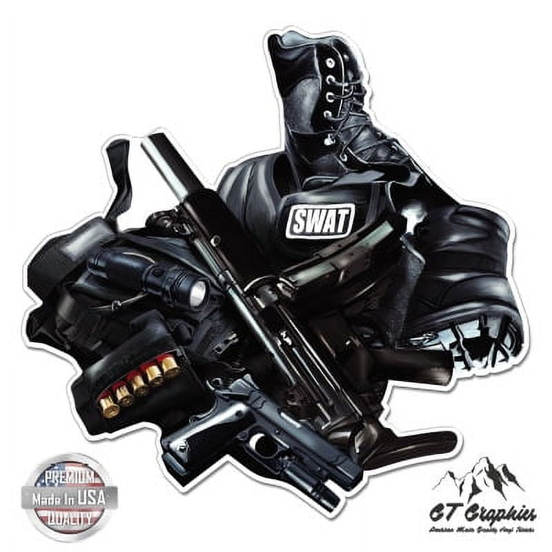 SWAT - 3" Vinyl Sticker - For Car Laptop I-Pad Phone Helmet Hard Hat ...