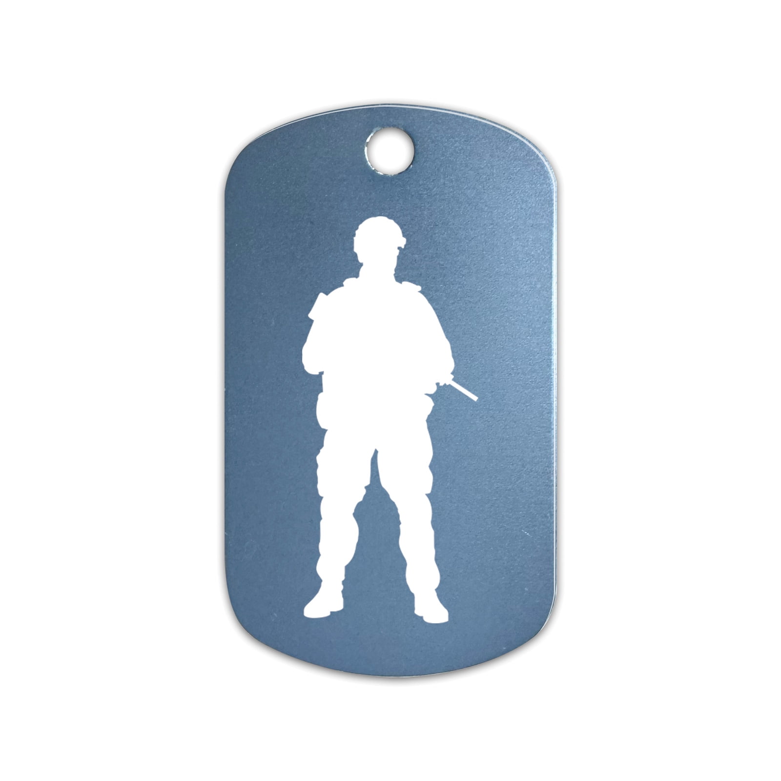 SWAT Officer GI Dog Tag Aluminum Keychain - Light Blue - Walmart.com