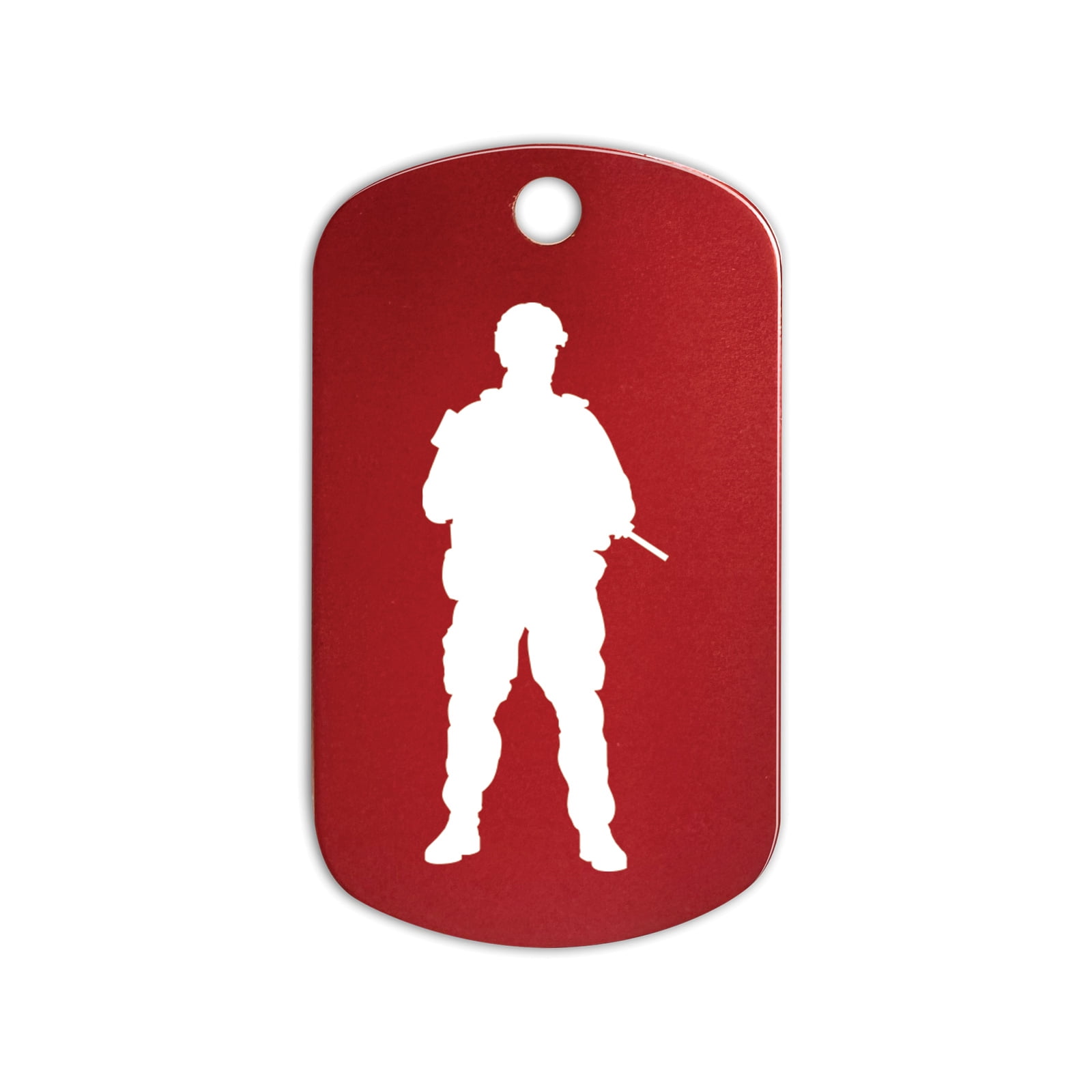 SWAT Officer GI Dog Tag Aluminum Keychain - Red - Walmart.com