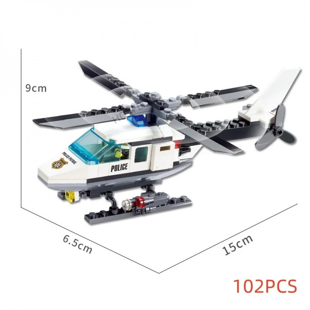 SWAT Super Police City Plane Building Blocks Dual-Rotor Helicopter ...