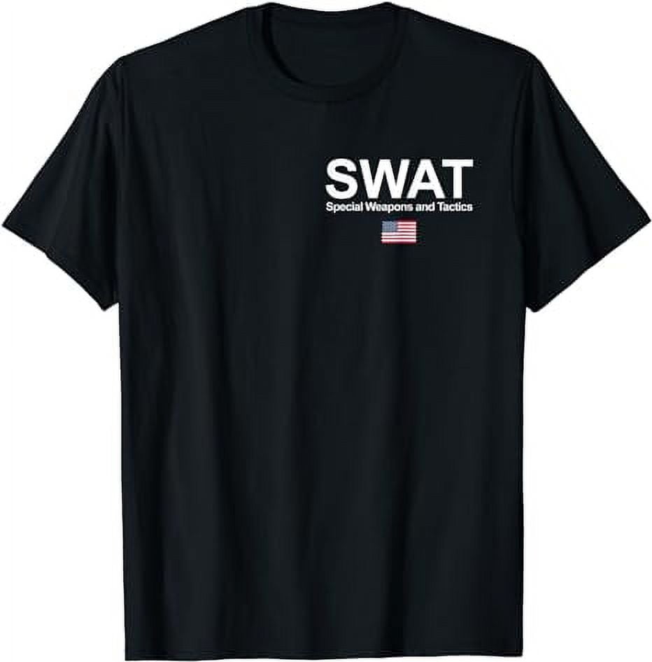 SWAT Team Shirt, USA US Police Special Unit, Chest Flag Logo T-Shirt ...
