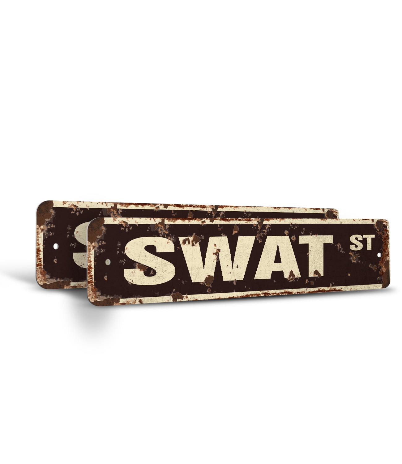 SWAT Vintage Style Rustic Street Sign – (2 Pack) New Team Signs Police ...