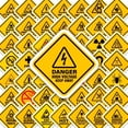 SWAZVAC 100PCS Total (2 Sets of 50PCS) Assorted Yellow Diamond Safety ...