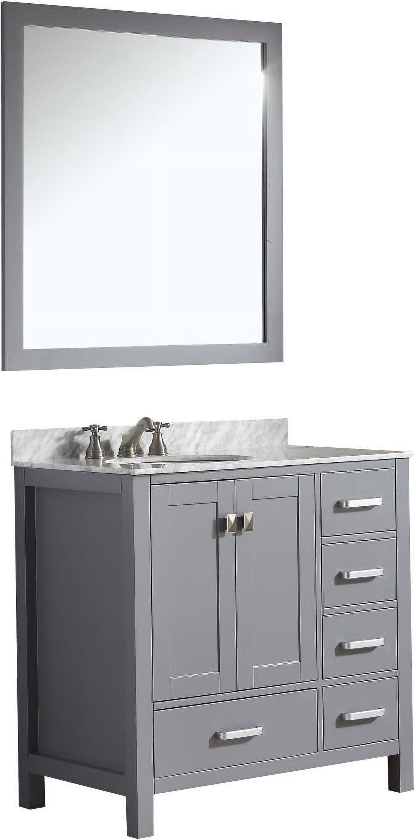 Anzzi Chateau 35x36x22 in. Single Sink Bathroom Vanity Set in Rich Gray ...