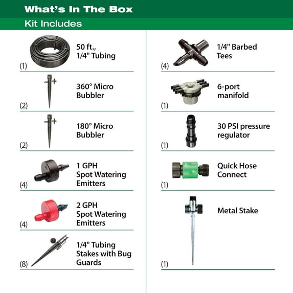SWDMSPKIT Drip Irrigation Spot Watering Manifold on a Spike Kit, Bubblers and Emitters - Walmart.com