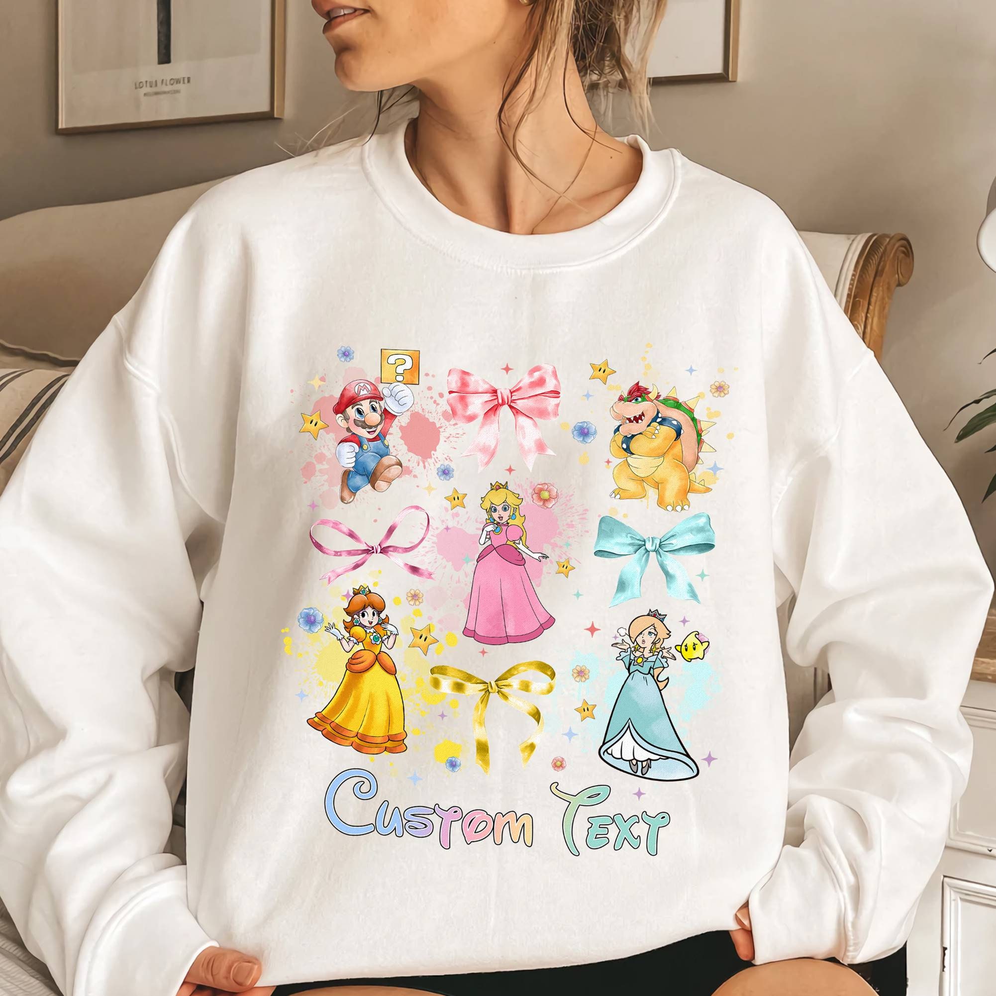 SWEATSHIRT Super Mario Coquette Shirt | Mario Princess Peach Bowser ...